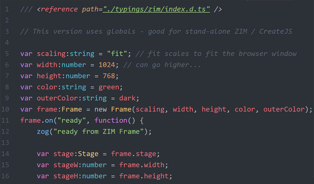 TYPESCRIPT ZIM JavaScript Canvas Framework Code Creativity With ZIMjs 