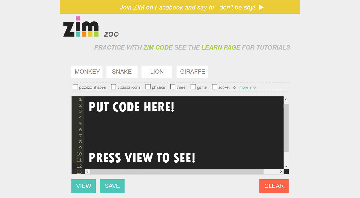 ZIM ZOO - JavaScript Canvas Framework